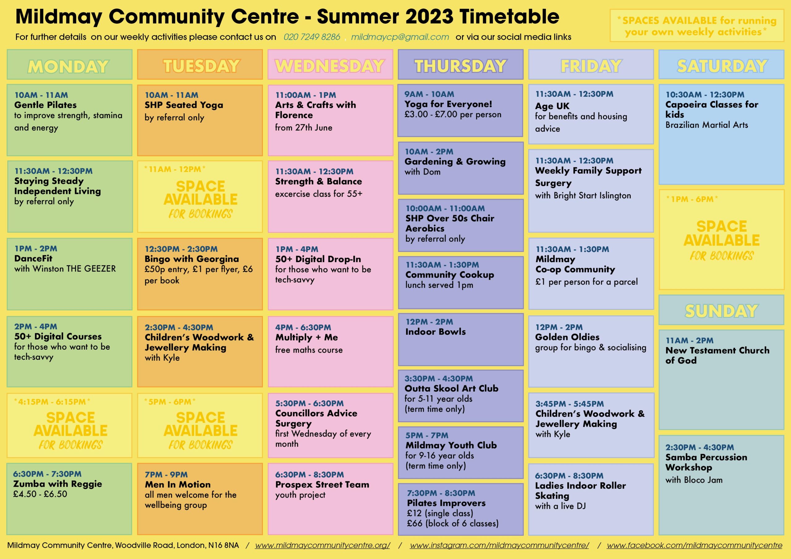 Whats on at Mildmay Community Centre - Mildmay Community Centre