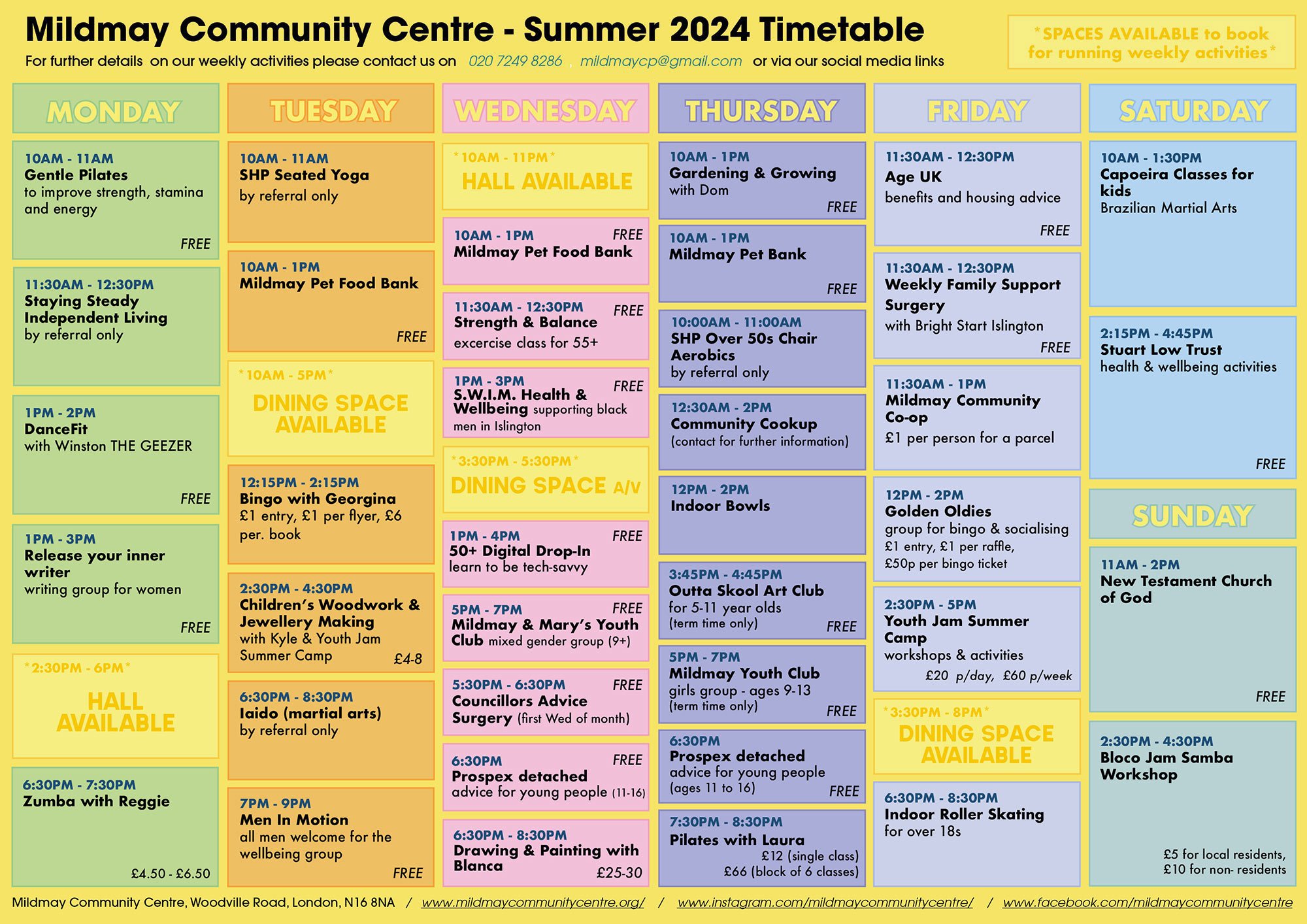Whats on at Mildmay Community Centre - Mildmay Community Centre