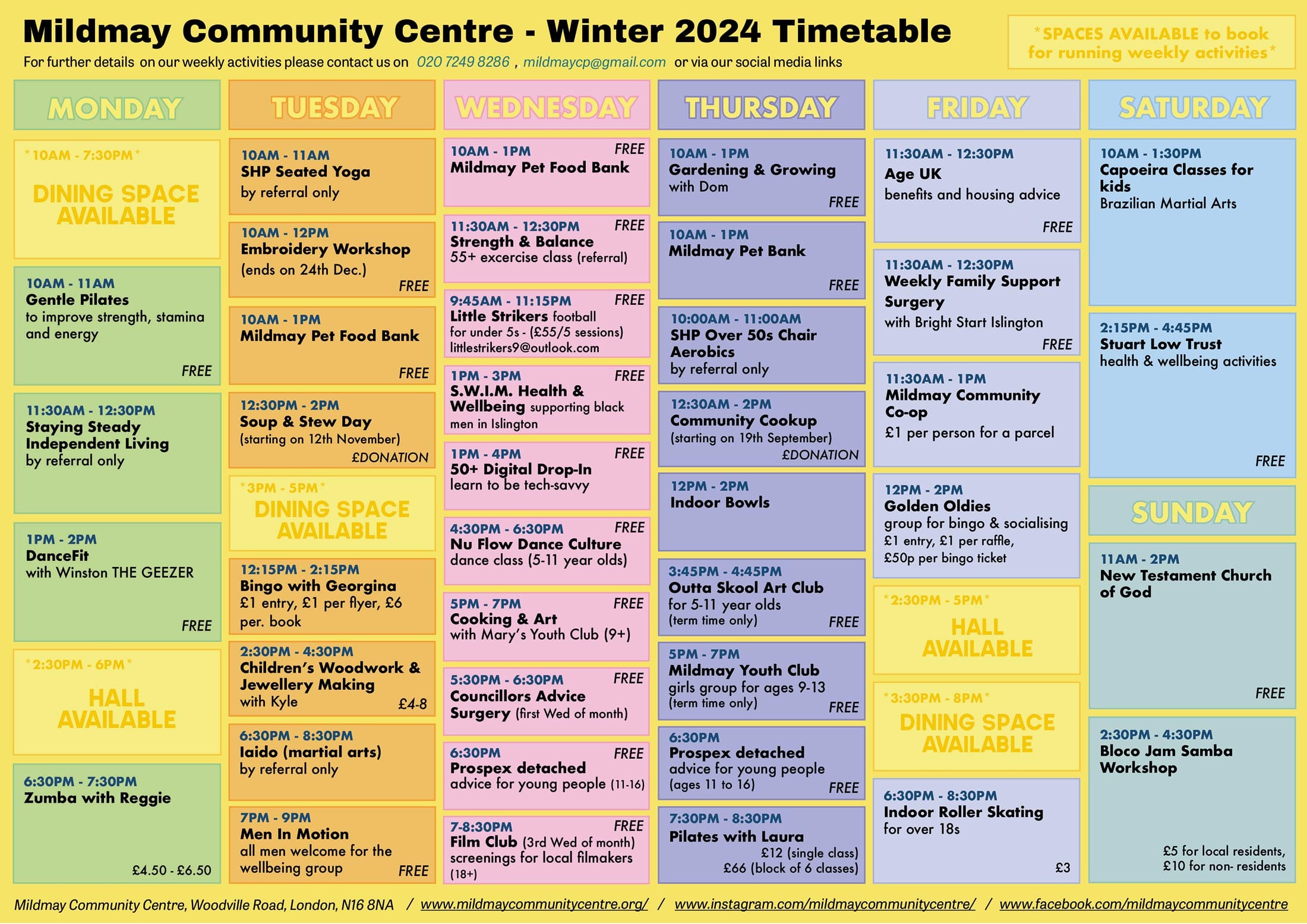 Whats on at Mildmay Community Centre - Mildmay Community Centre